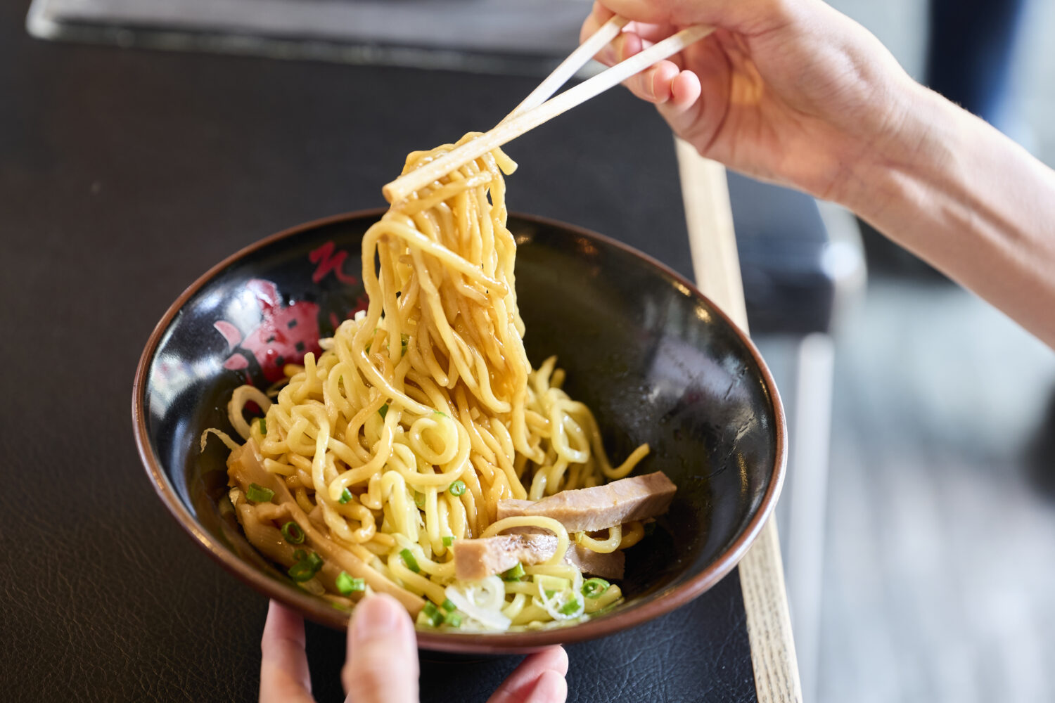 How to eat abura-soba | Start with two swirls around the bowl of ...